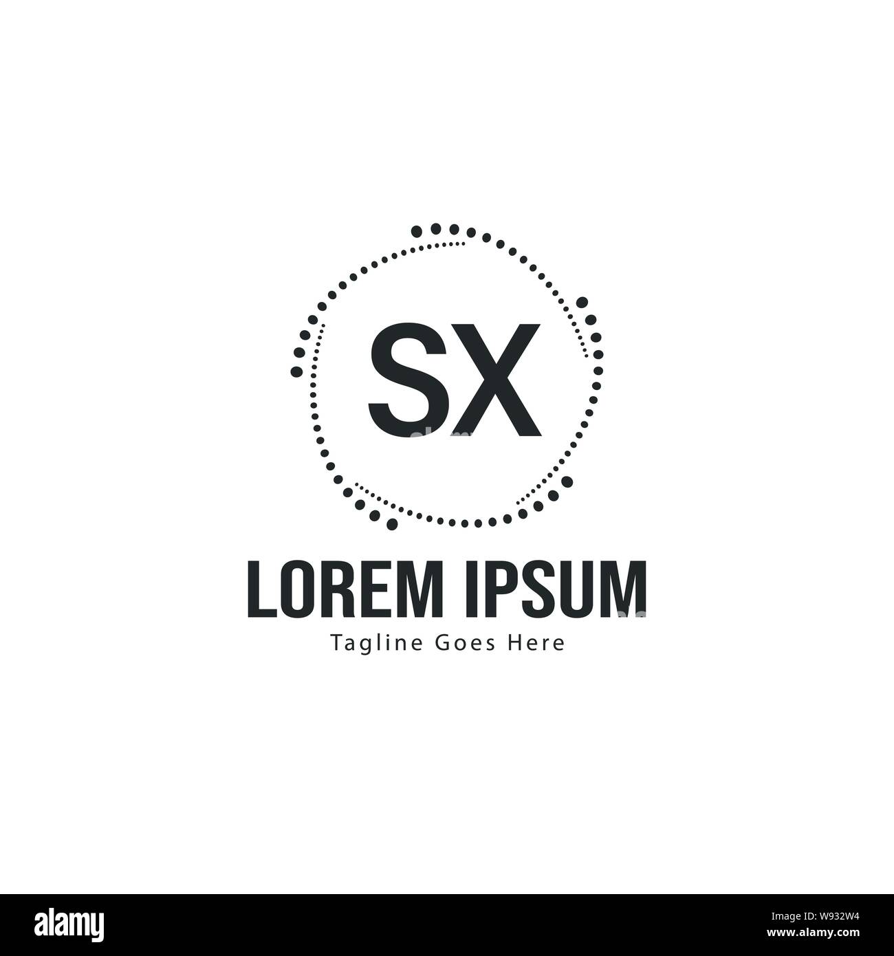 Initial SX logo template with modern frame. Minimalist SX letter logo ...