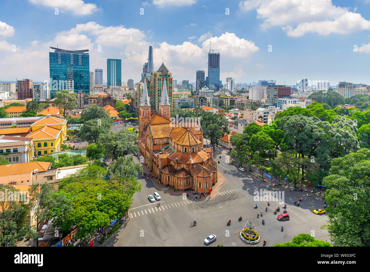 Aerial view of Notre-Dame Cathedral Basilica of Saigon Stock Photo - Alamy