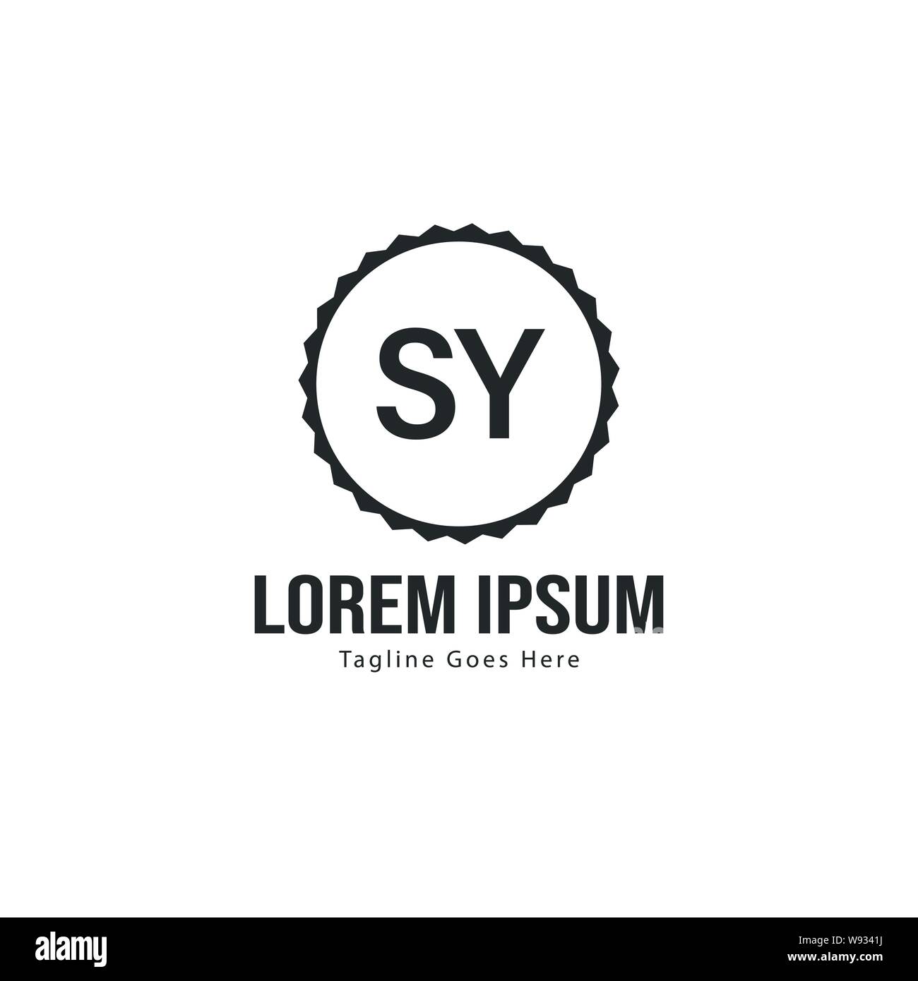 Initial SY logo template with modern frame. Minimalist SY letter logo ...