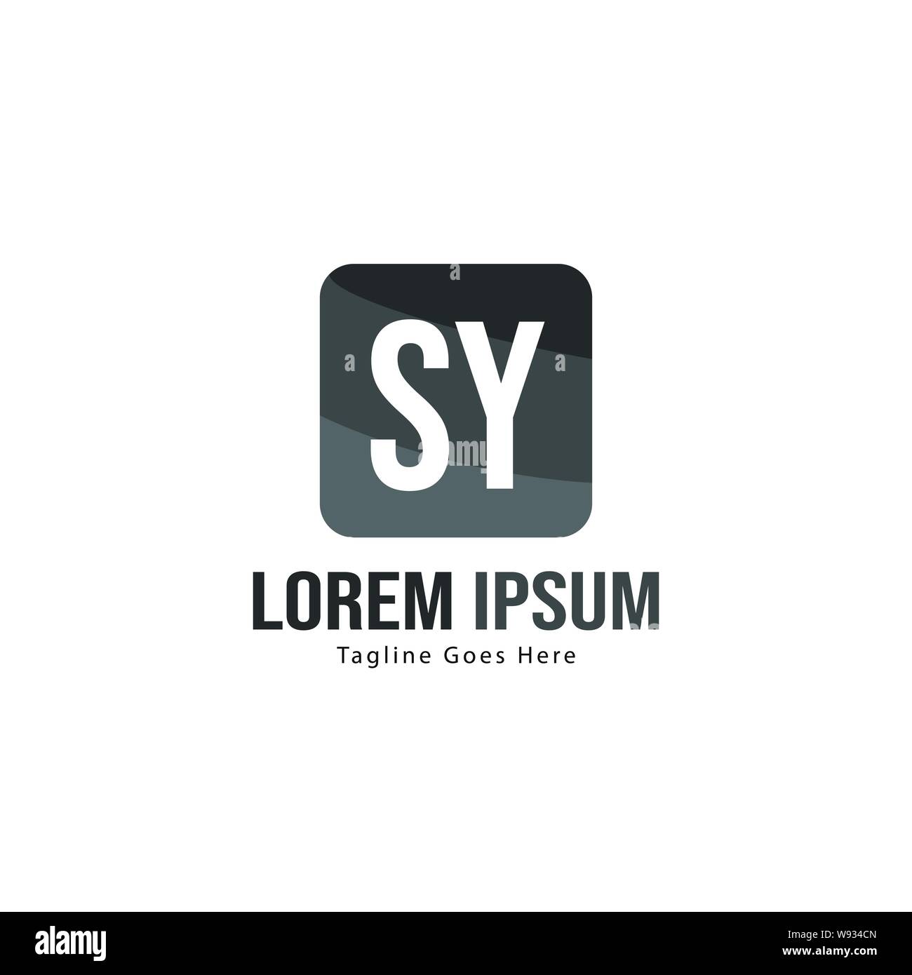 Initial SY logo template with modern frame. Minimalist SY letter logo ...