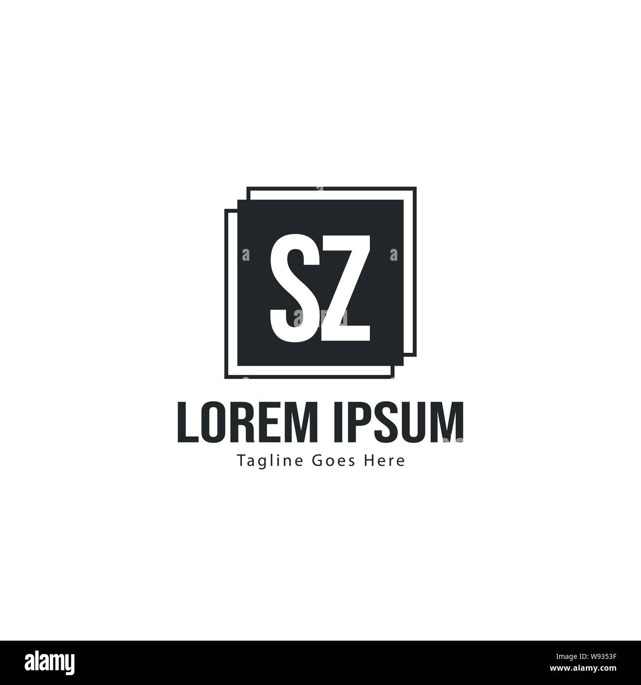 Initial SZ logo template with modern frame. Minimalist SZ letter logo vector illustration design ...