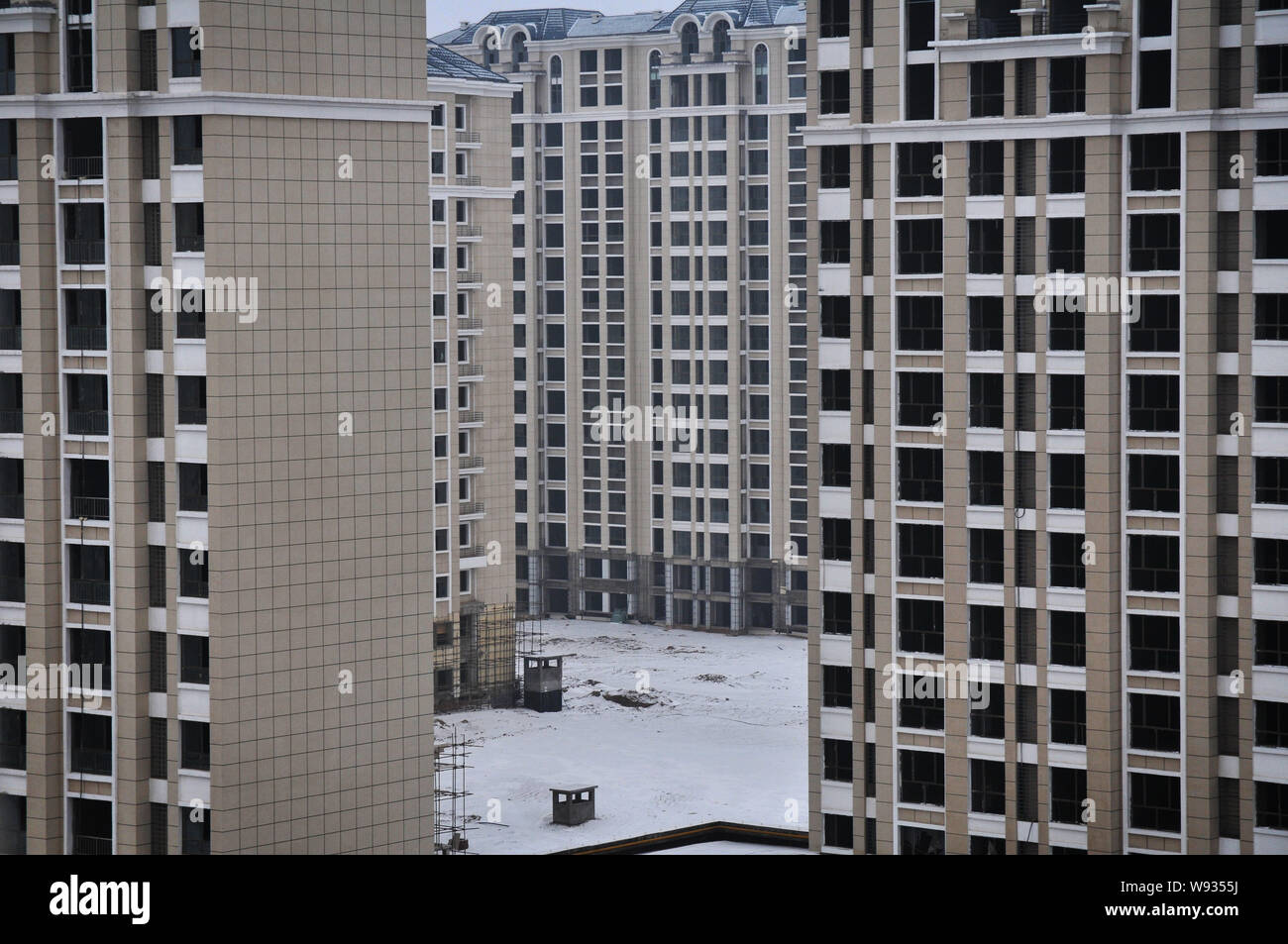 --FILE--View of nearly-completed new residential apartment buildings ...