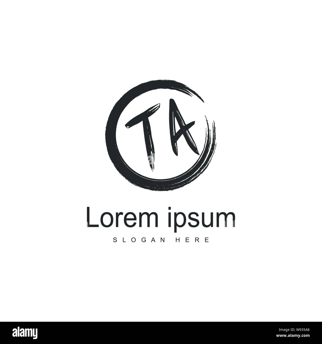 Initial TA logo template with modern frame. Minimalist TA letter logo ...