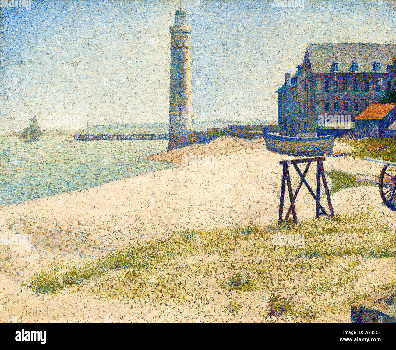 Georges Seurat, landscape painting, Lighthouse at Honfleur, 1886 Stock ...