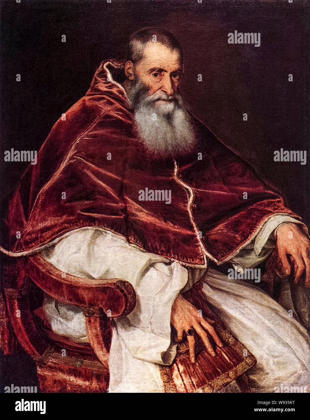 Pope Paul III (without cap), portrait painting in oil on canvas by ...