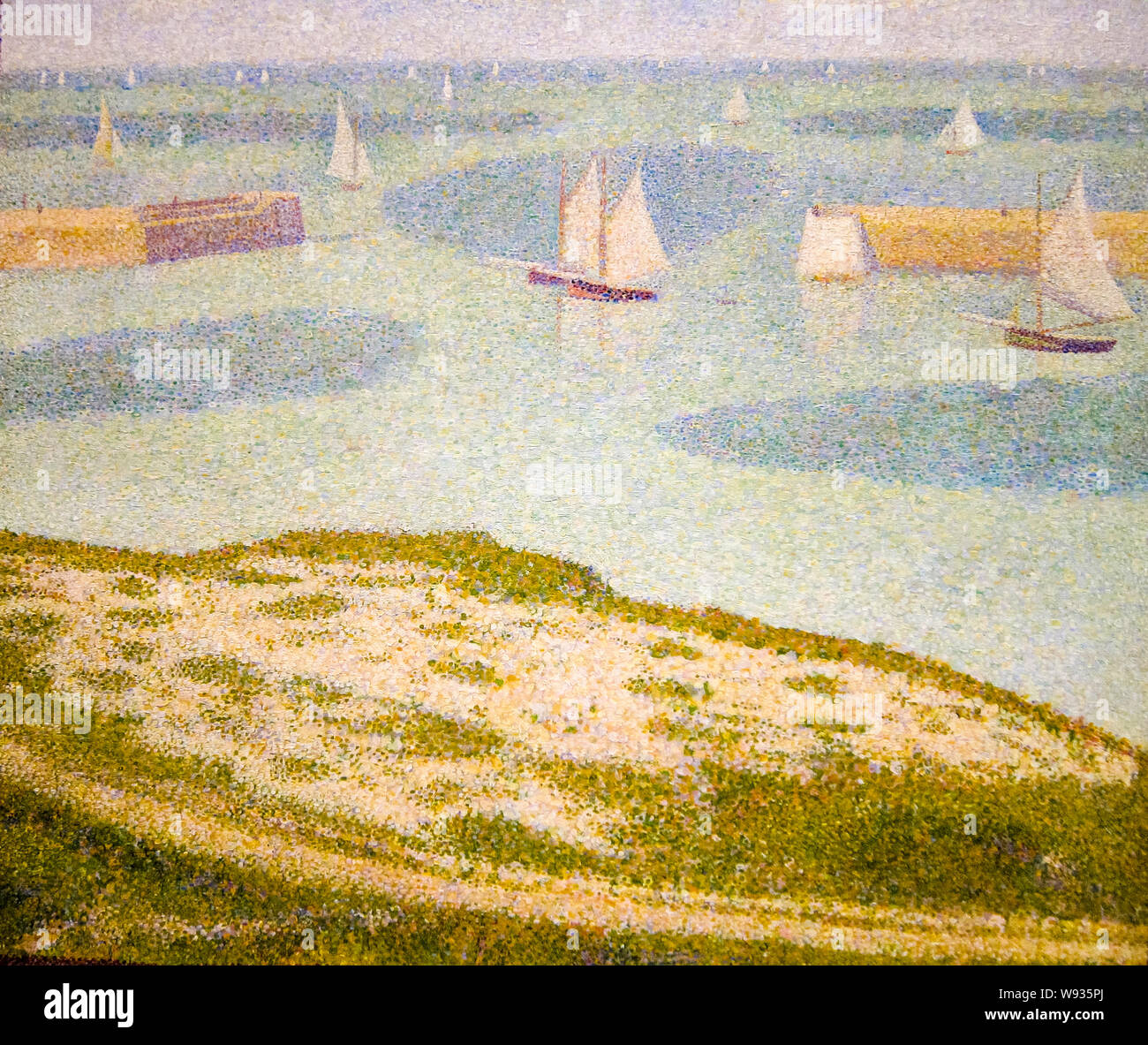 Georges Seurat, Port-en-Bessin, Entrance to the Harbor, landscape ...