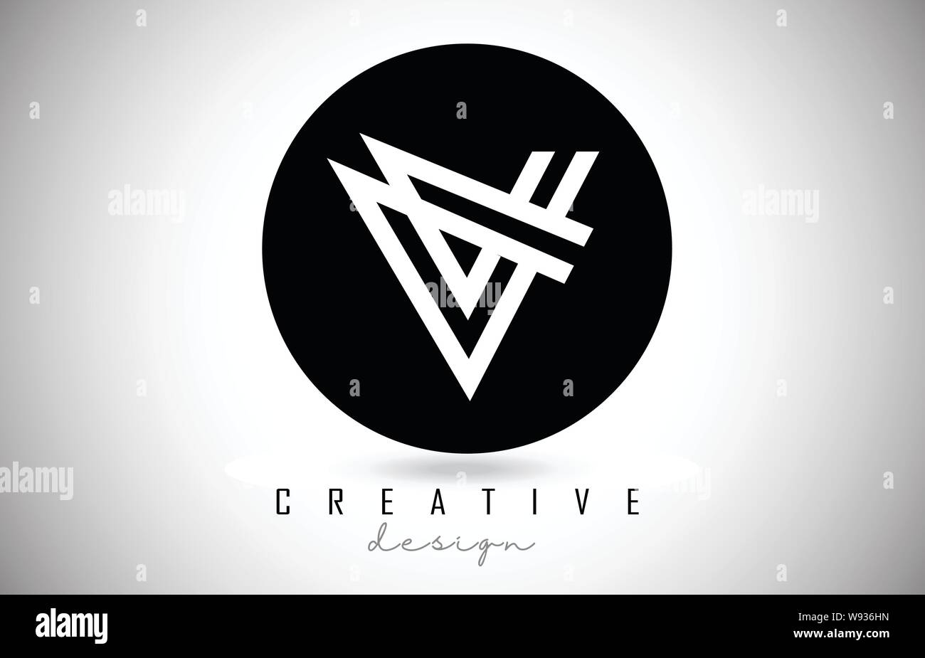 V Letter Logo Monogram Design. Creative V Letter Icon with Black Lines ...
