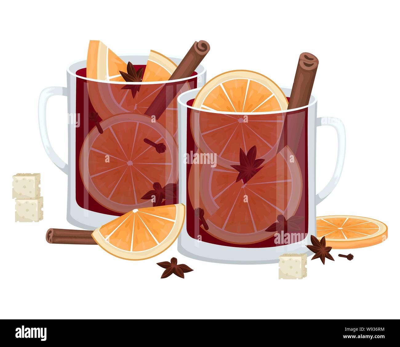 Mulled wine aromatic hot Stock Vector Images - Alamy
