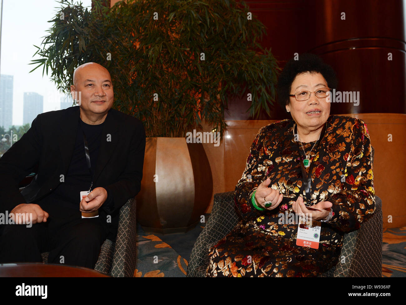 Chan Lai-wa, right, Chairwoman of Fu Wah International Hong Kong Group ...
