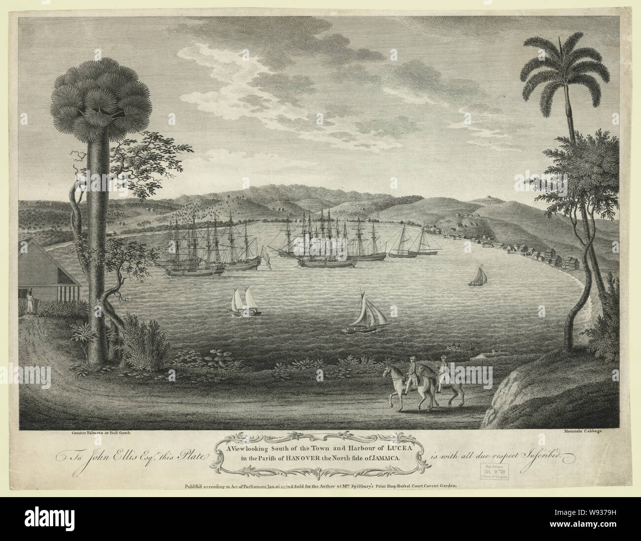 A view looking south of the town and harbour of Lucea, in the parish of ...