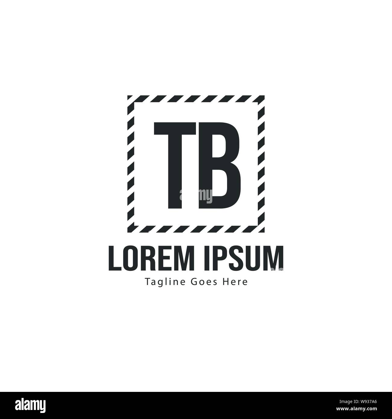 Initial TB logo template with modern frame. Minimalist TB letter logo ...