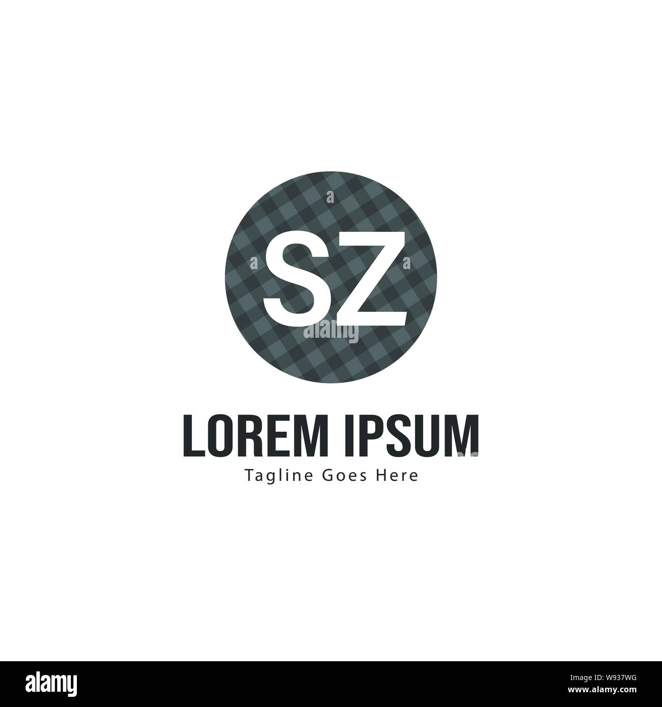 Initial SZ logo template with modern frame. Minimalist SZ letter logo ...