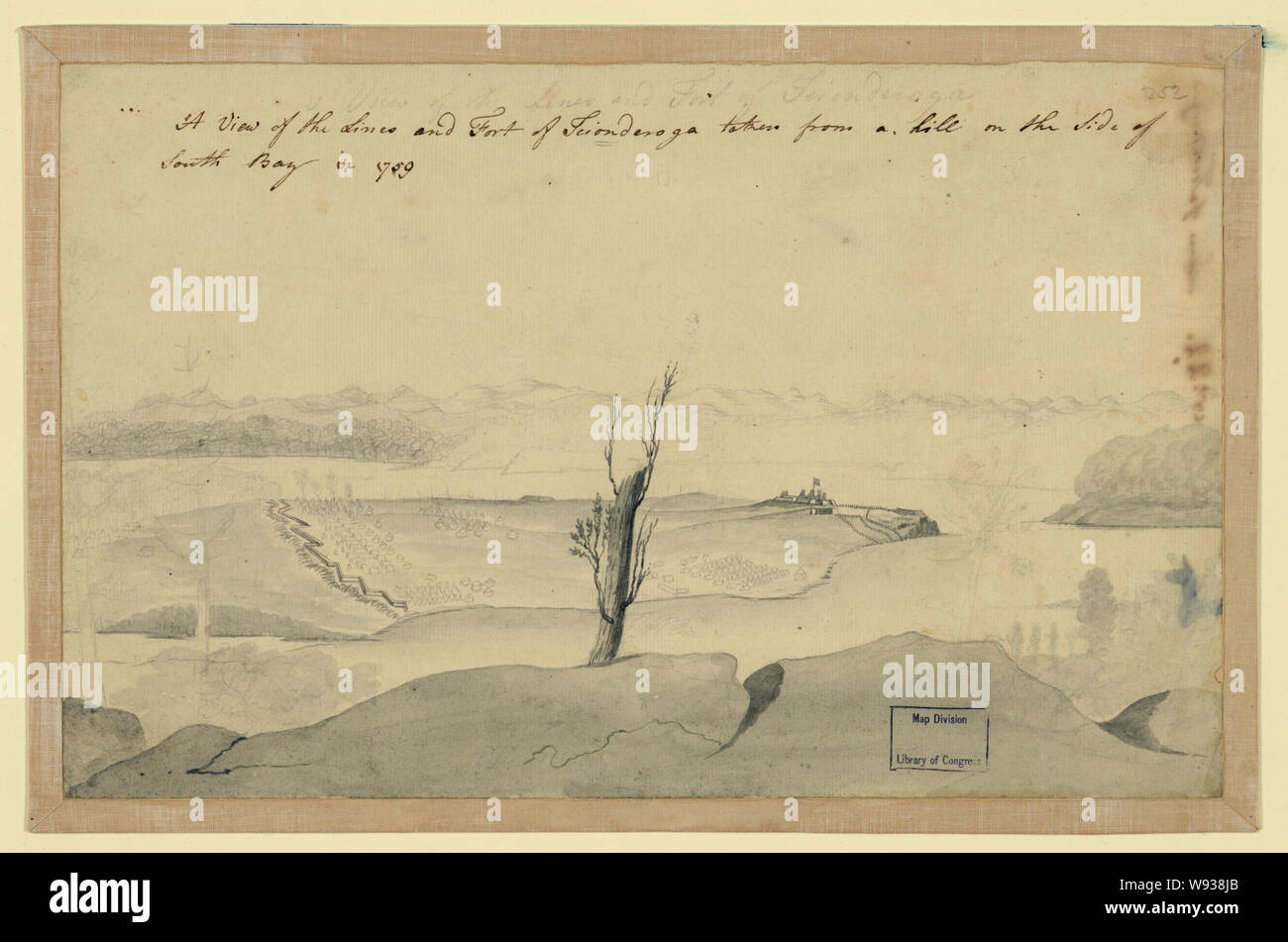 A view of the lines and Fort of Tcionderoga e.g. Ticonderoga taken from ...