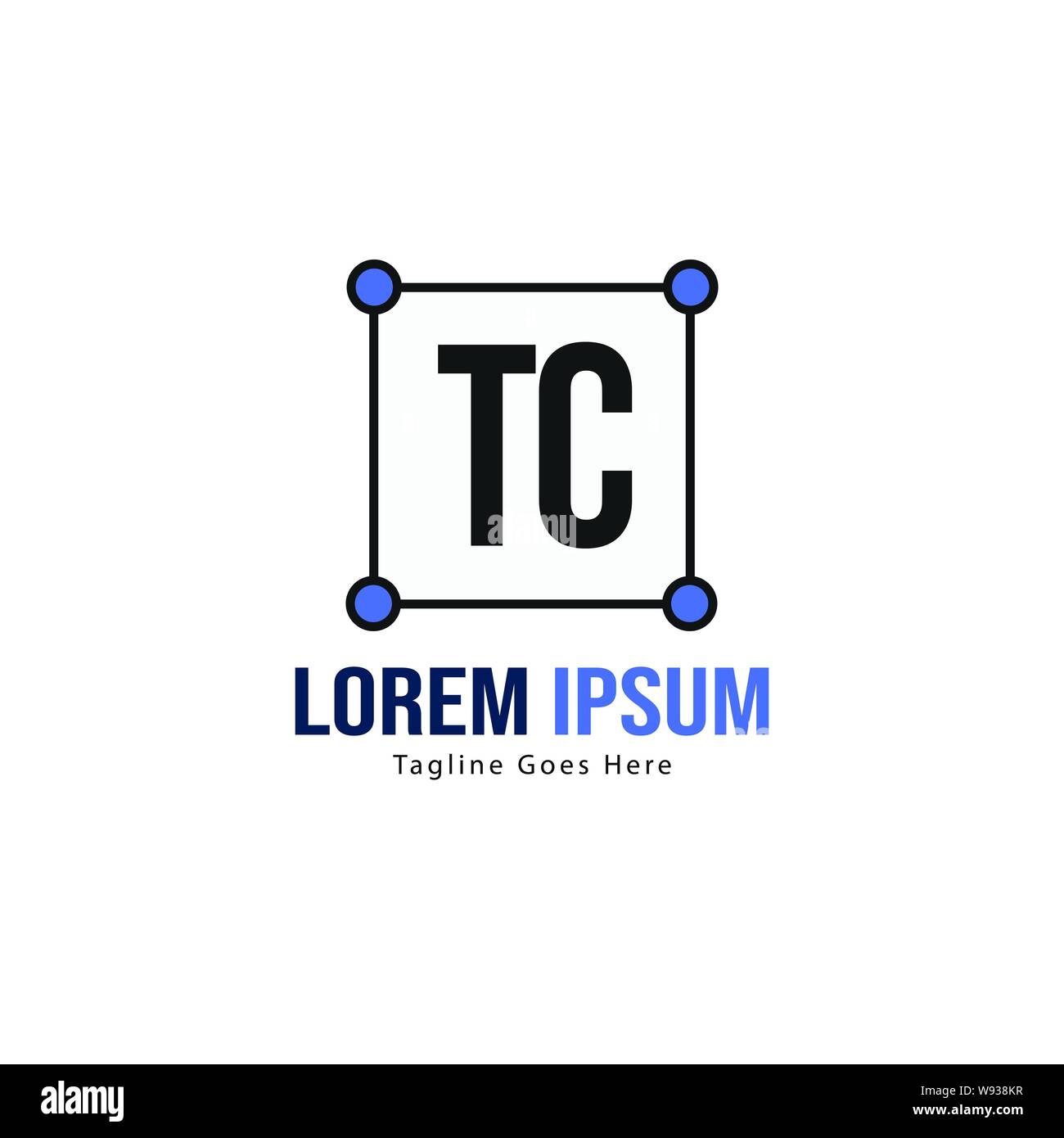 Initial TC logo template with modern frame. Minimalist TC letter logo ...