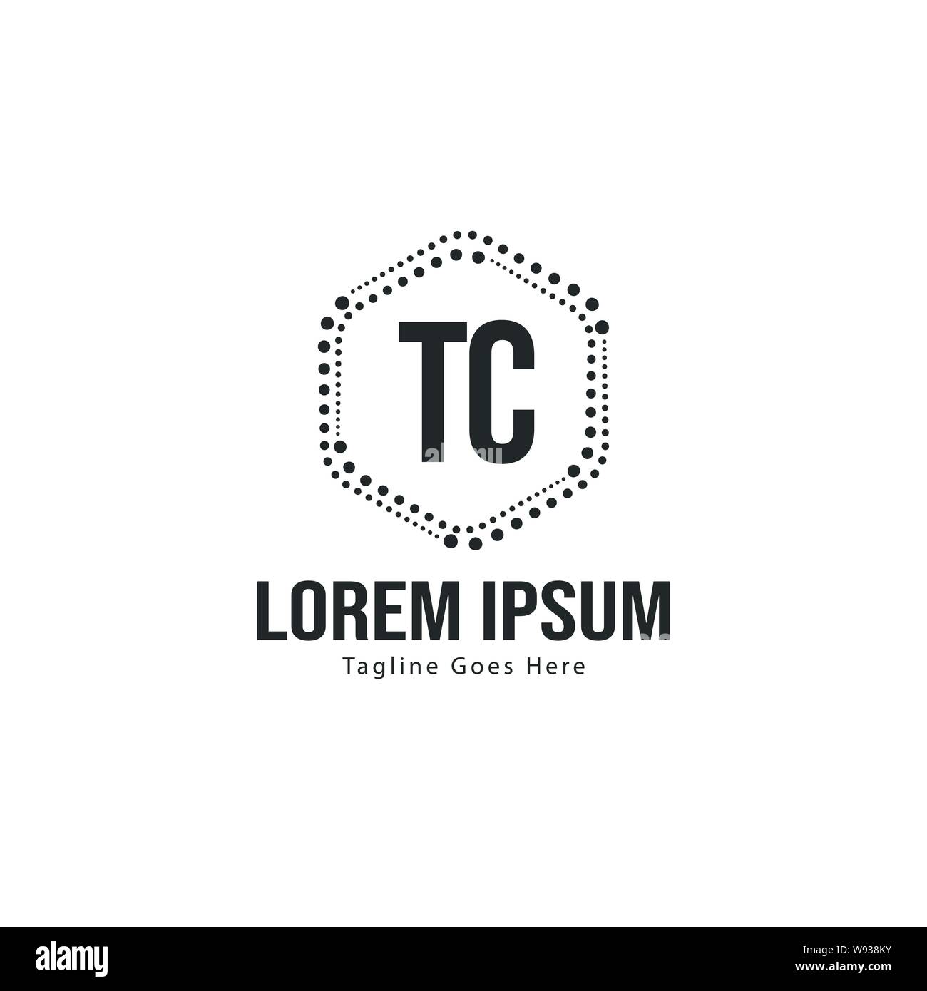Initial TC logo template with modern frame. Minimalist TC letter logo ...