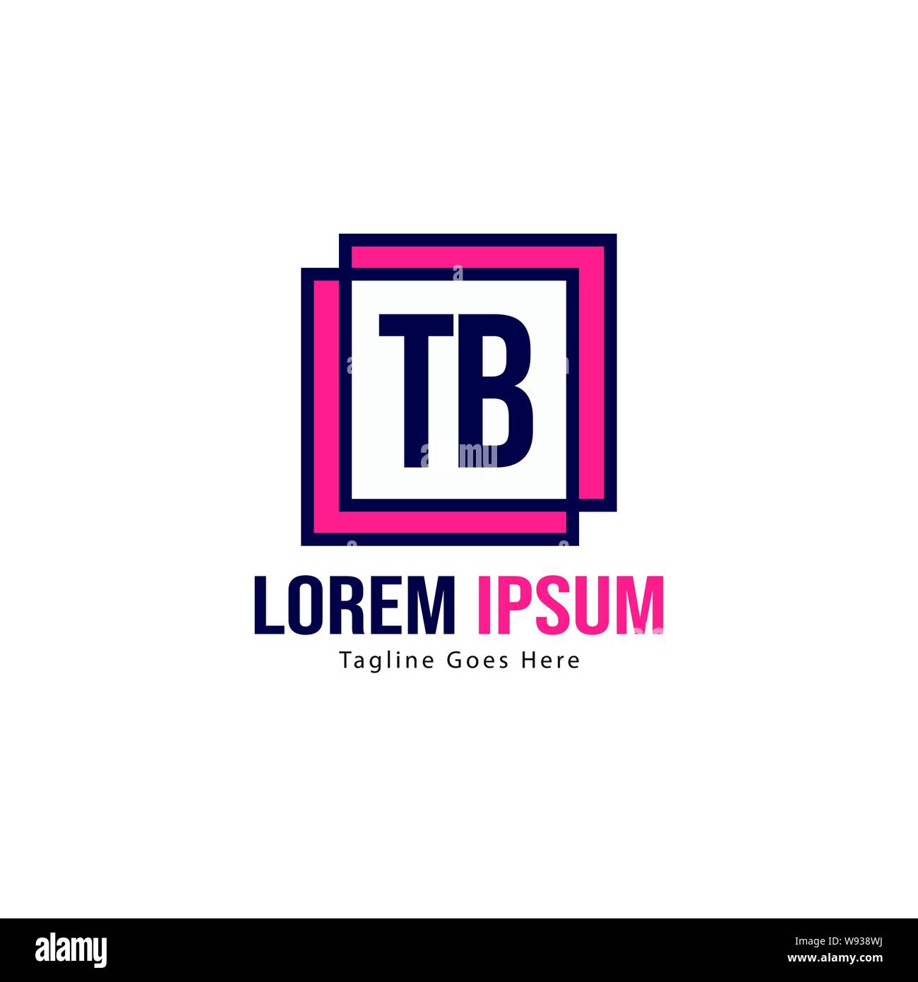 Initial TB logo template with modern frame. Minimalist TB letter logo ...