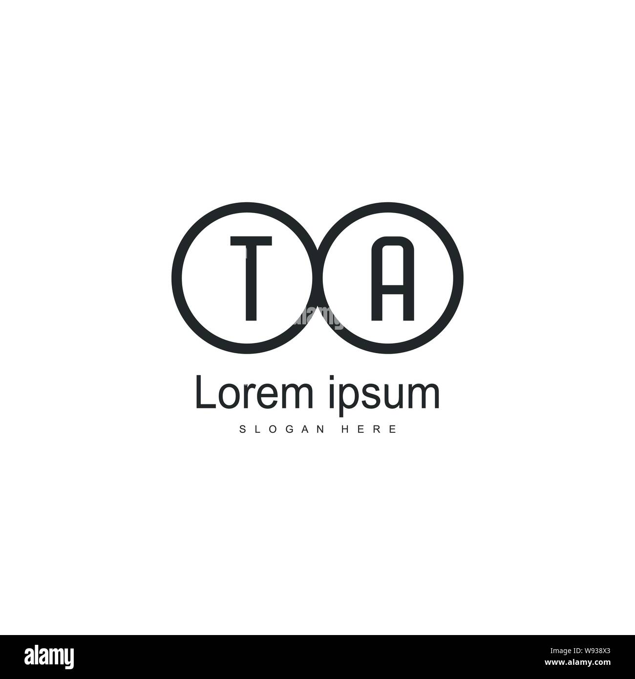 Initial TA logo template with modern frame. Minimalist TA letter logo ...