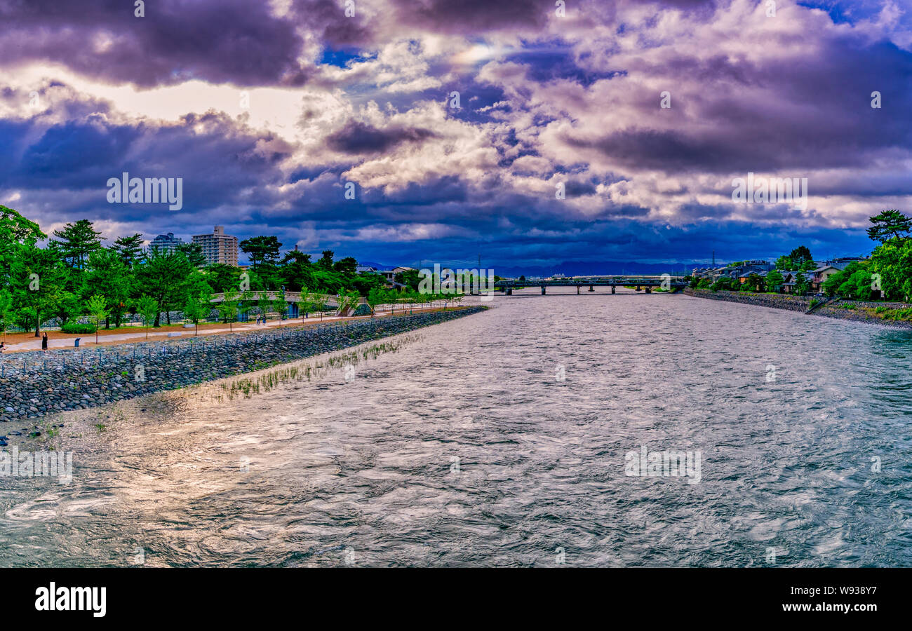 Bridge over river in Japan Stock Photo - Alamy