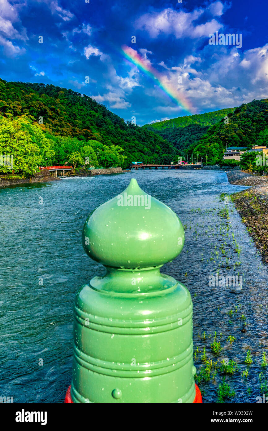 Bridge over river in Japan Stock Photo - Alamy