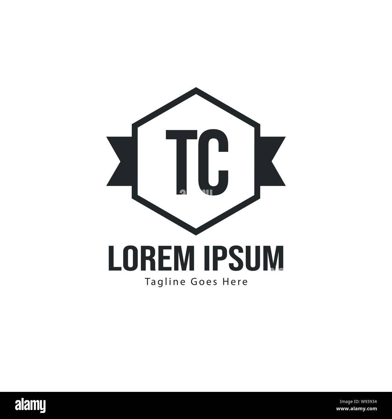 Initial TC logo template with modern frame. Minimalist TC letter logo ...