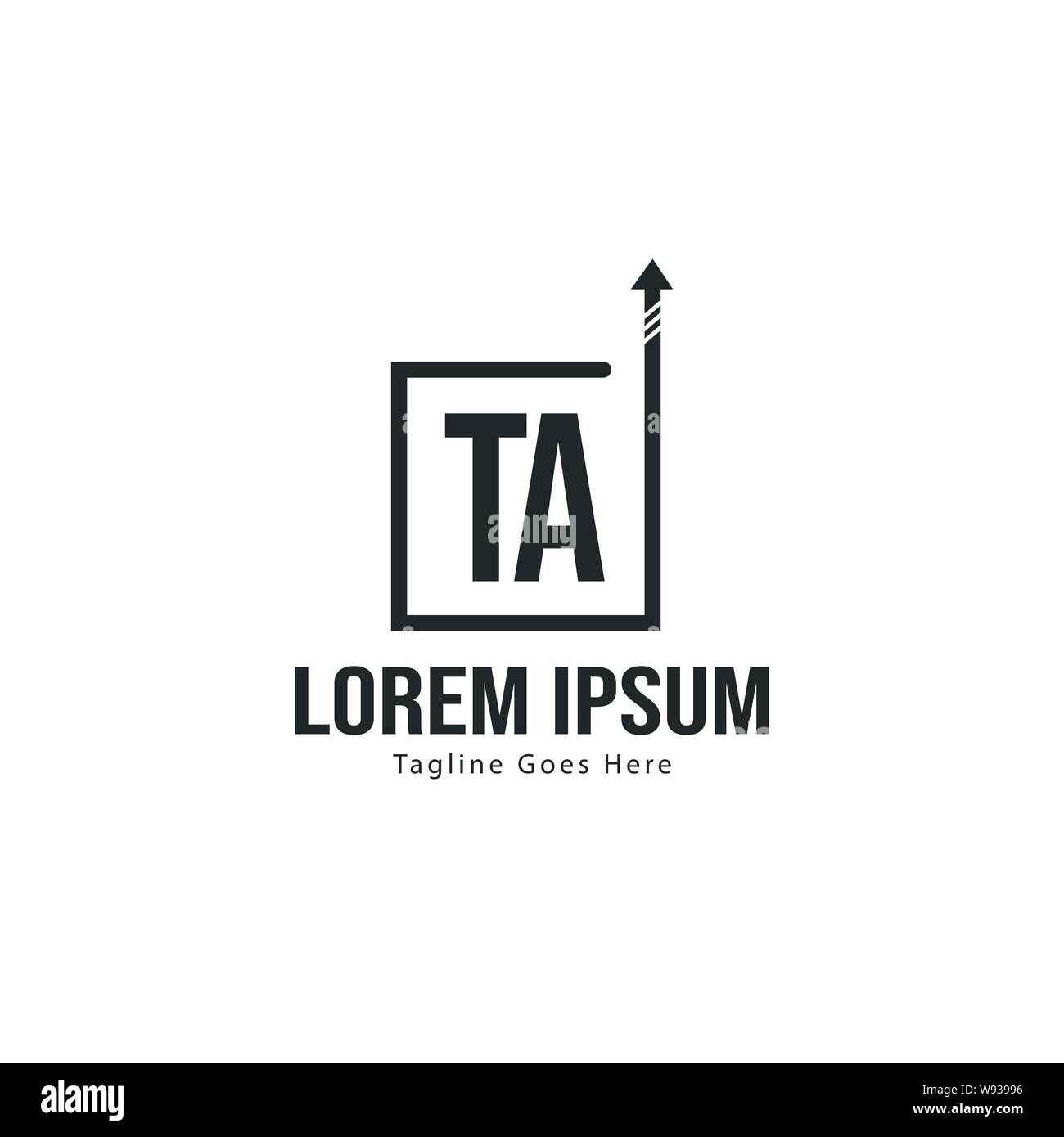 Initial TA logo template with modern frame. Minimalist TA letter logo ...