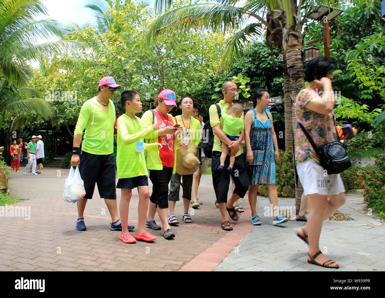 Tourists visit Sanya during summer vacation in Sanya, south Chinas ...