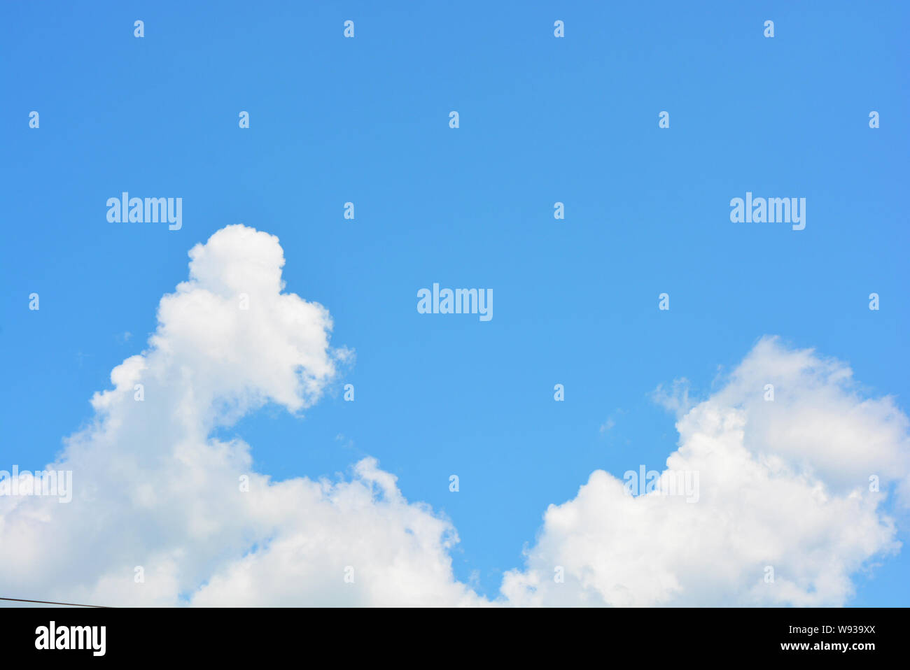 Colorful heavenly angelic white clouds and blue, blue sky with sunlight ...