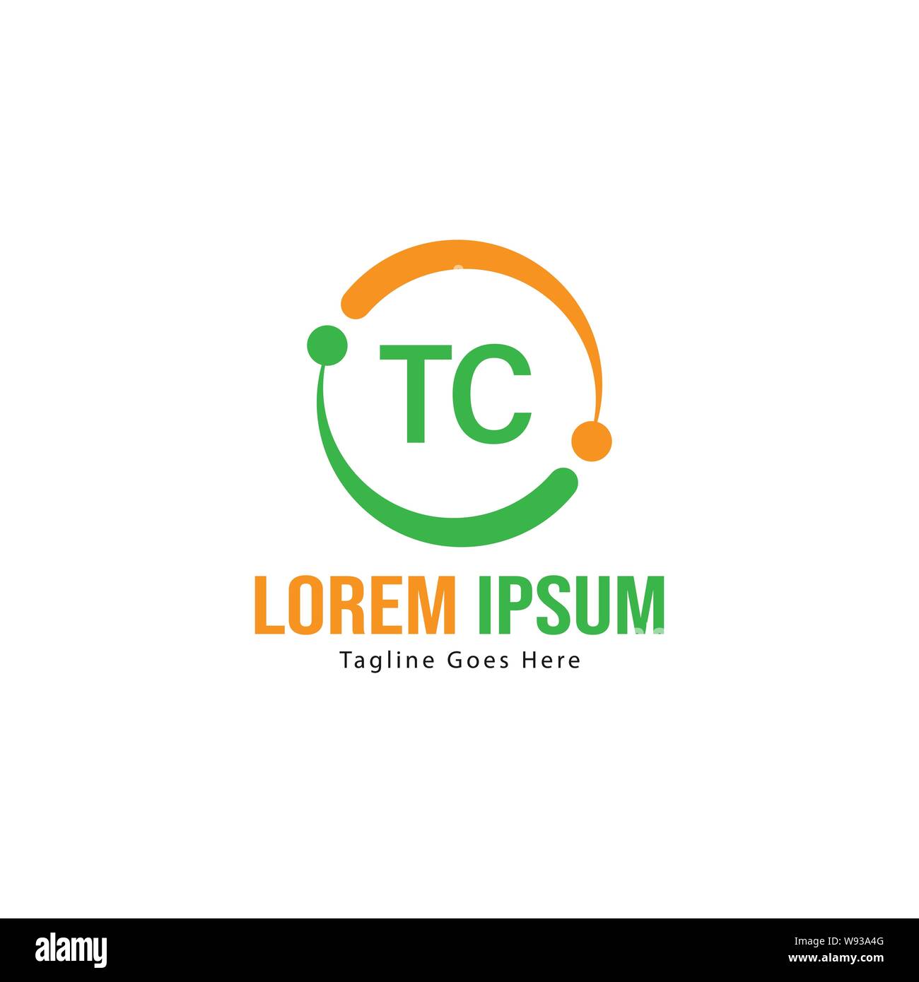 Initial TC logo template with modern frame. Minimalist TC letter logo ...