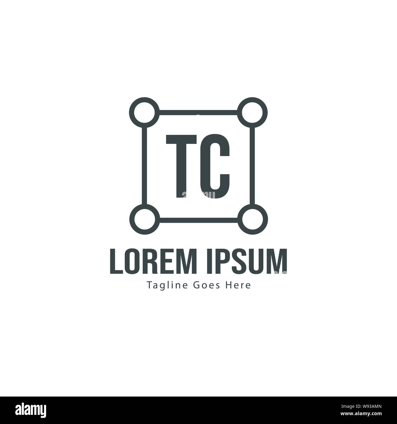 Initial TC logo template with modern frame. Minimalist TC letter logo ...