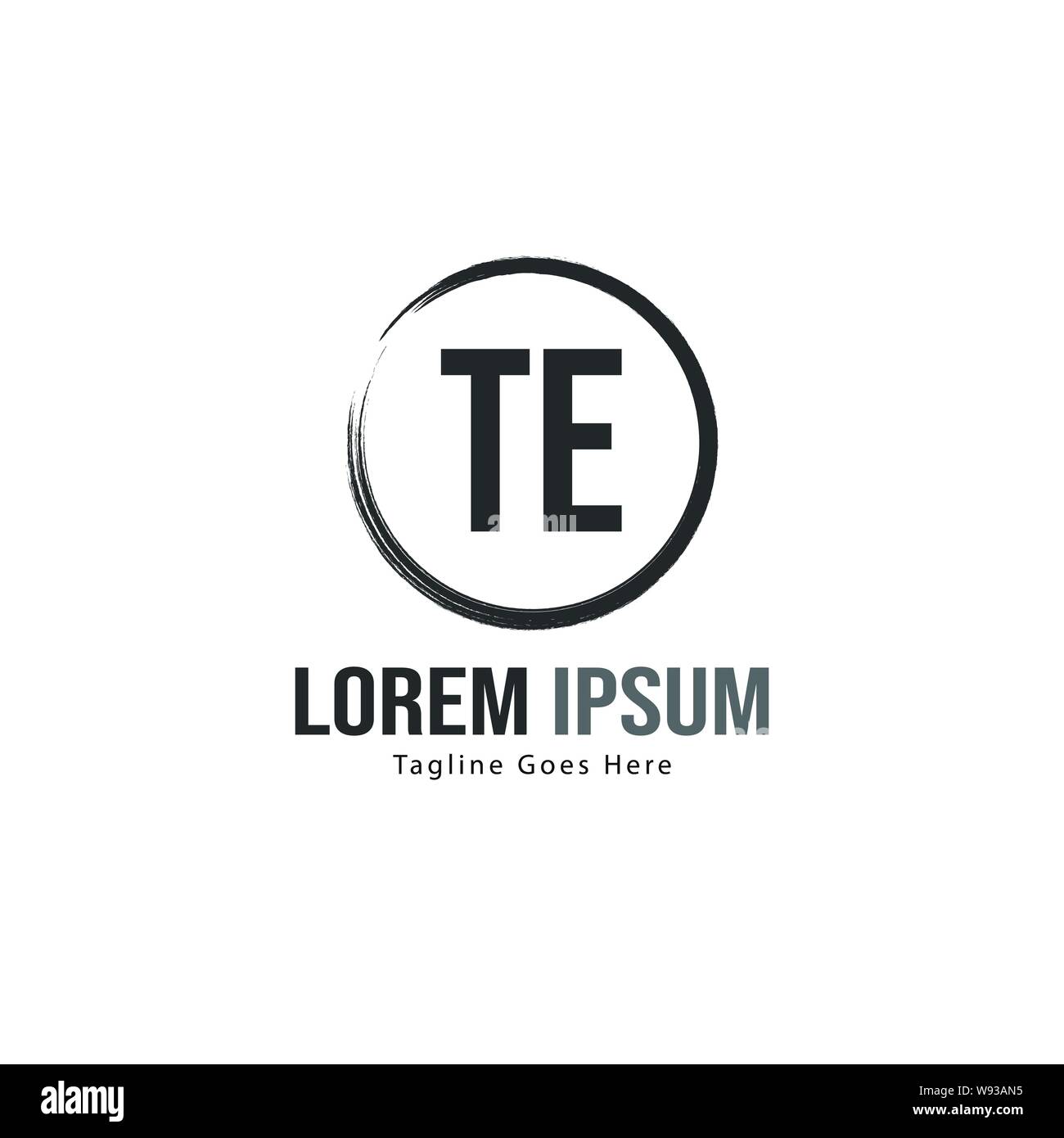 Initial TE logo template with modern frame. Minimalist TE letter logo ...