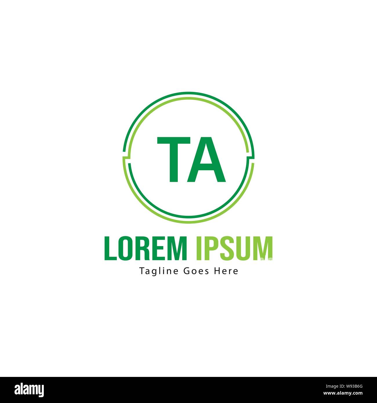 Initial TA logo template with modern frame. Minimalist TA letter logo ...