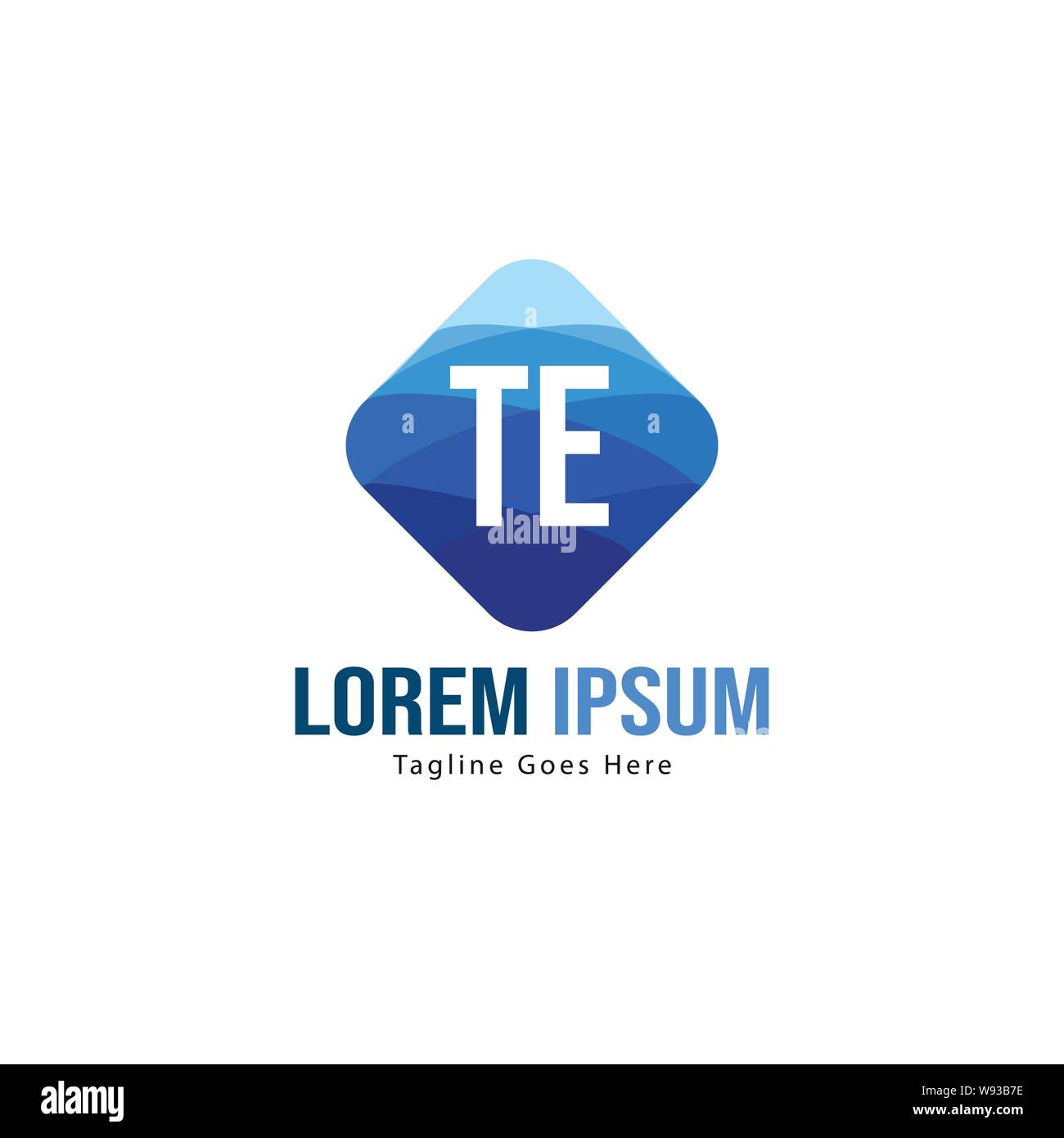 Initial TE logo template with modern frame. Minimalist TE letter logo ...