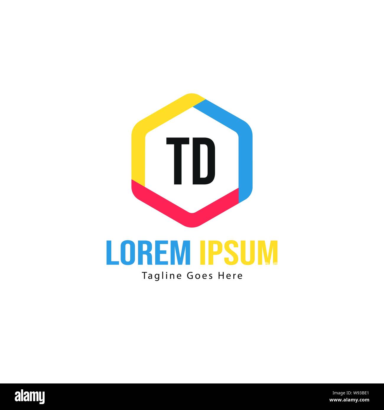 Initial TD logo template with modern frame. Minimalist TD letter logo ...