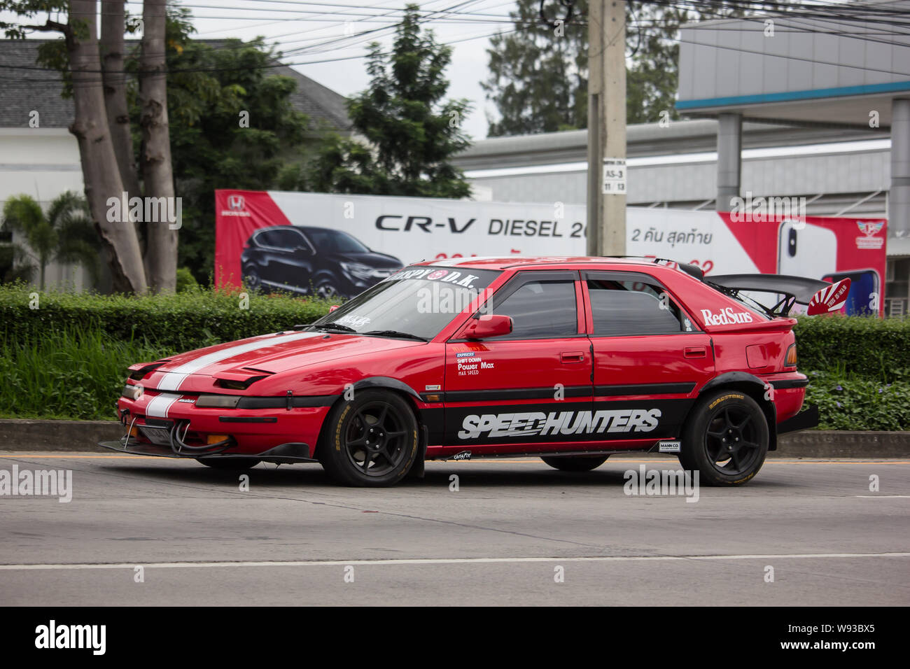 Chiangmai, Thailand - August 9 2019: Private Old Car Mazda 323 Astina ...