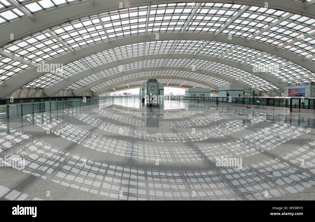 View of the high speed rail terminal at the new Terminal 3 building at ...