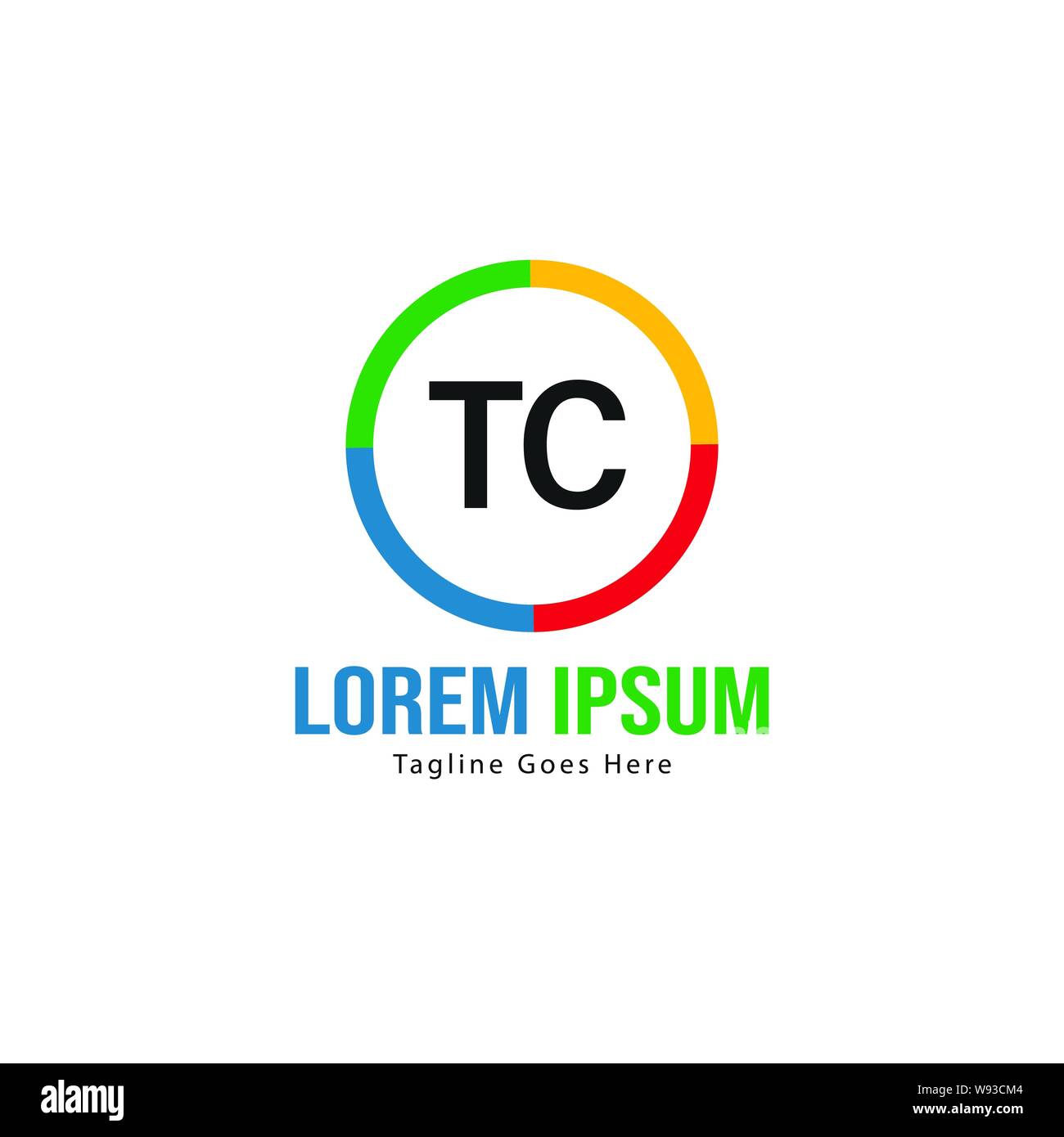 Initial TC logo template with modern frame. Minimalist TC letter logo ...