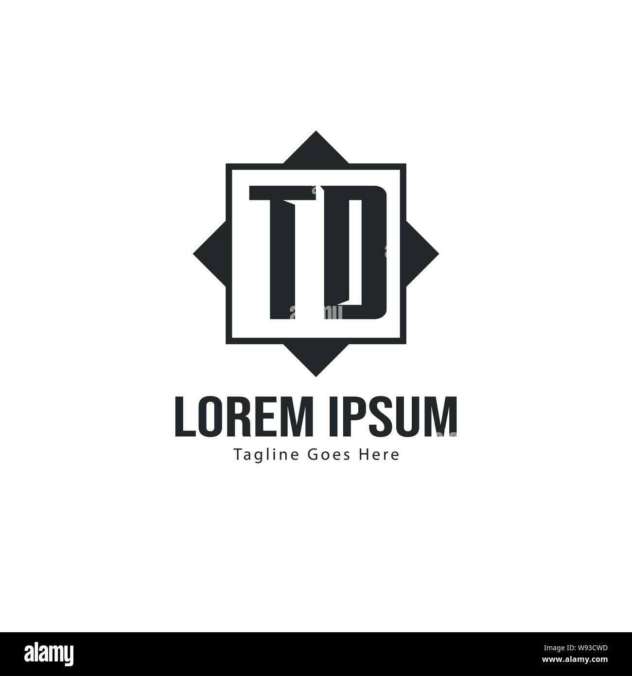 Initial TD logo template with modern frame. Minimalist TD letter logo ...