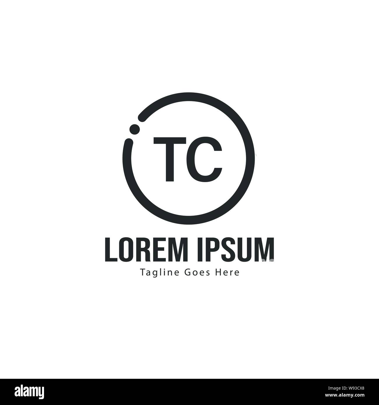 Initial TC logo template with modern frame. Minimalist TC letter logo ...