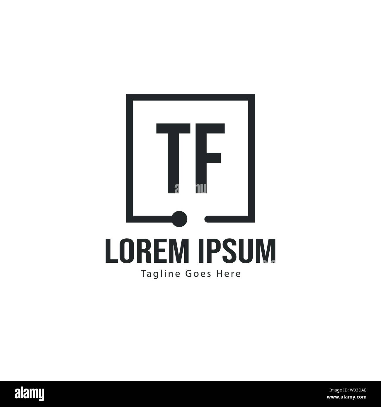 Initial TF logo template with modern frame. Minimalist TF letter logo ...