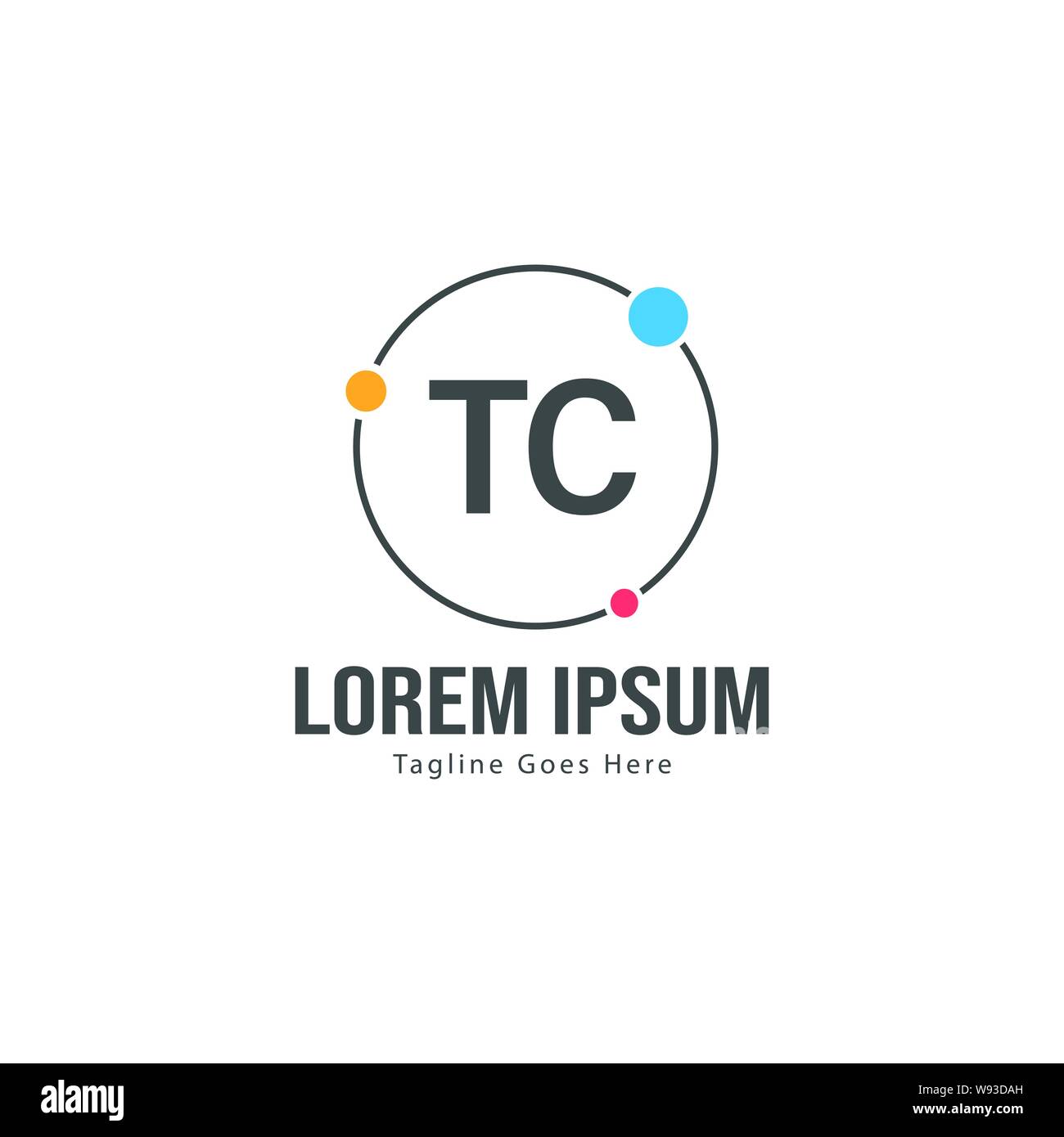 Initial TC logo template with modern frame. Minimalist TC letter logo ...