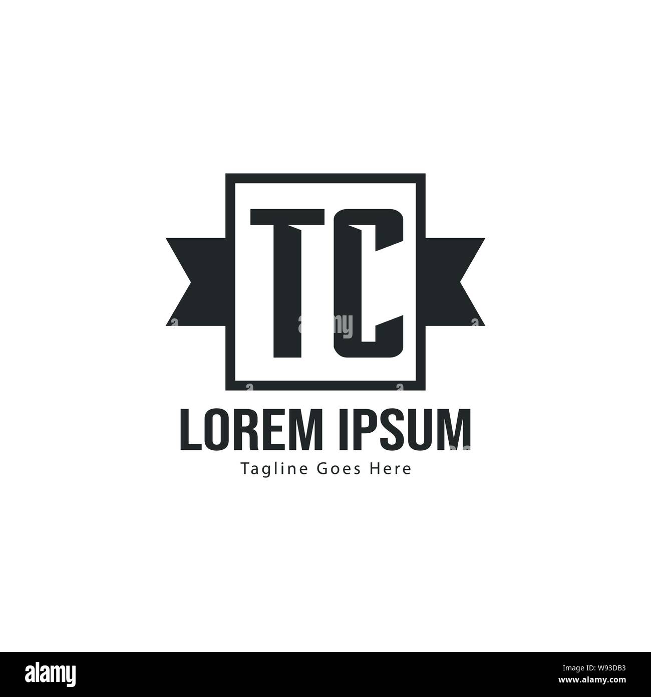 Initial TC logo template with modern frame. Minimalist TC letter logo ...