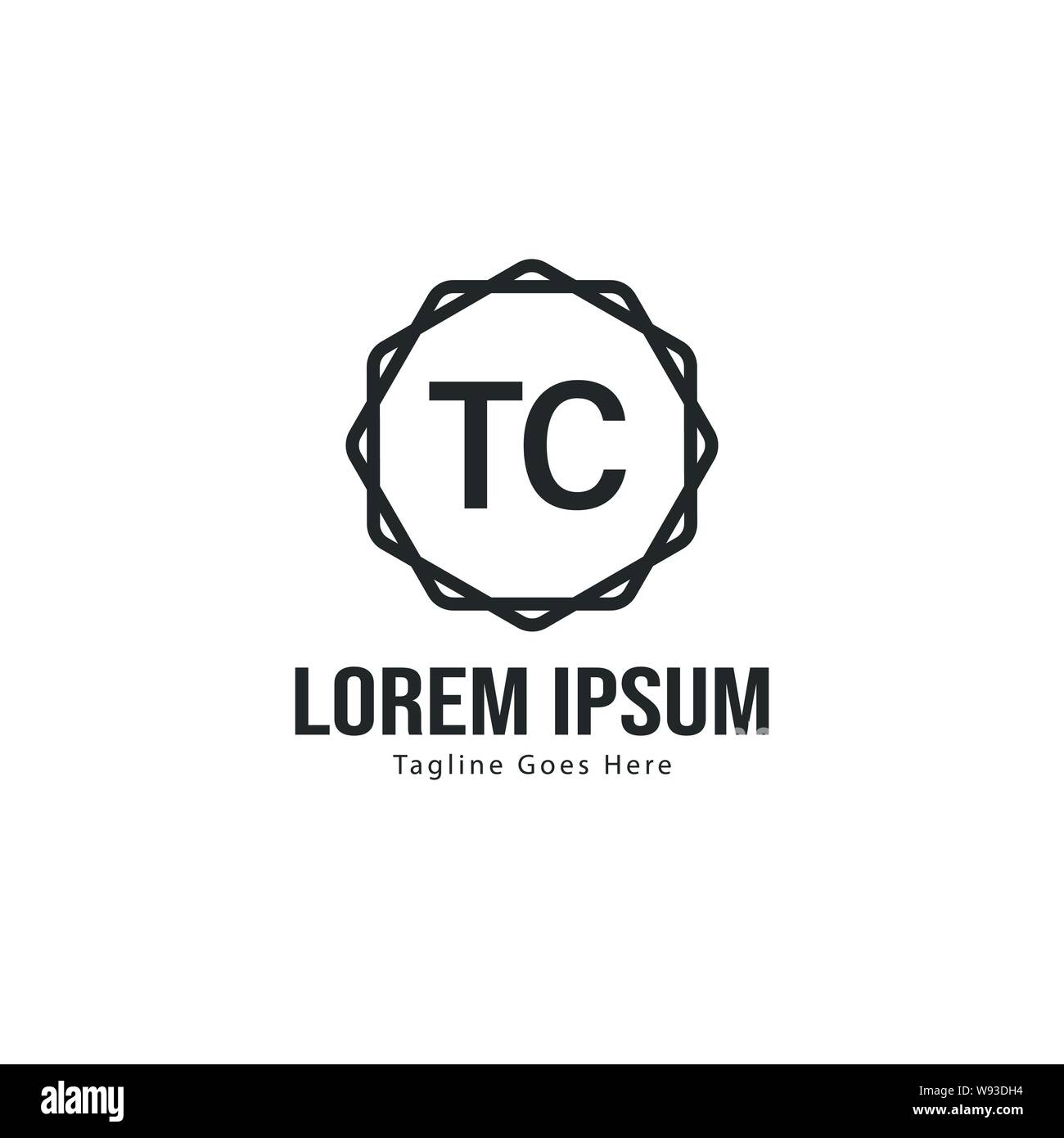 Initial TC logo template with modern frame. Minimalist TC letter logo ...