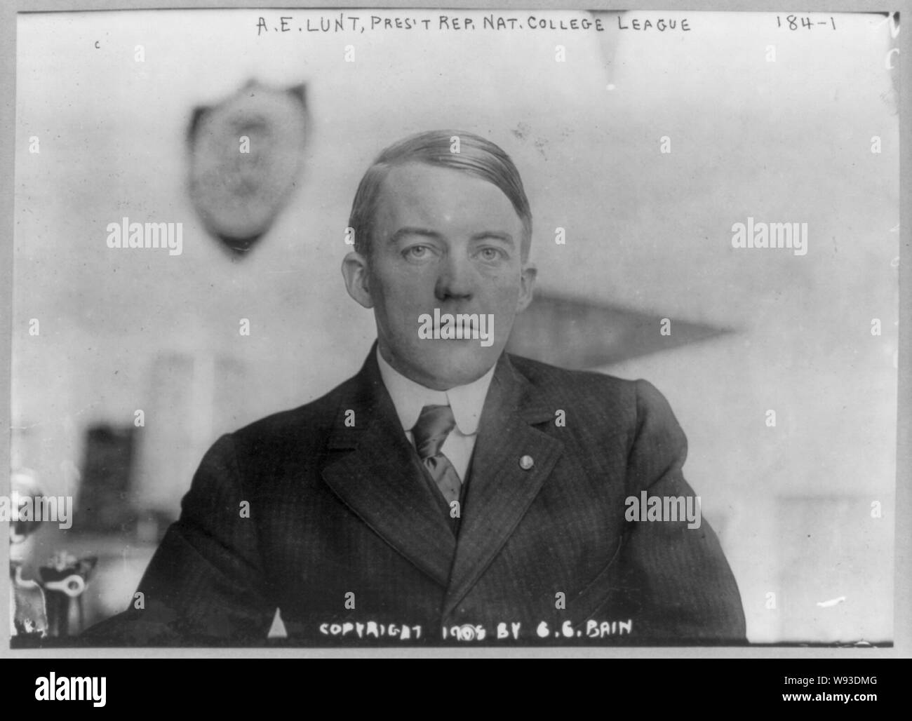 A.E. Lunt, head-and-shoulders portrait, facing front Stock Photo - Alamy
