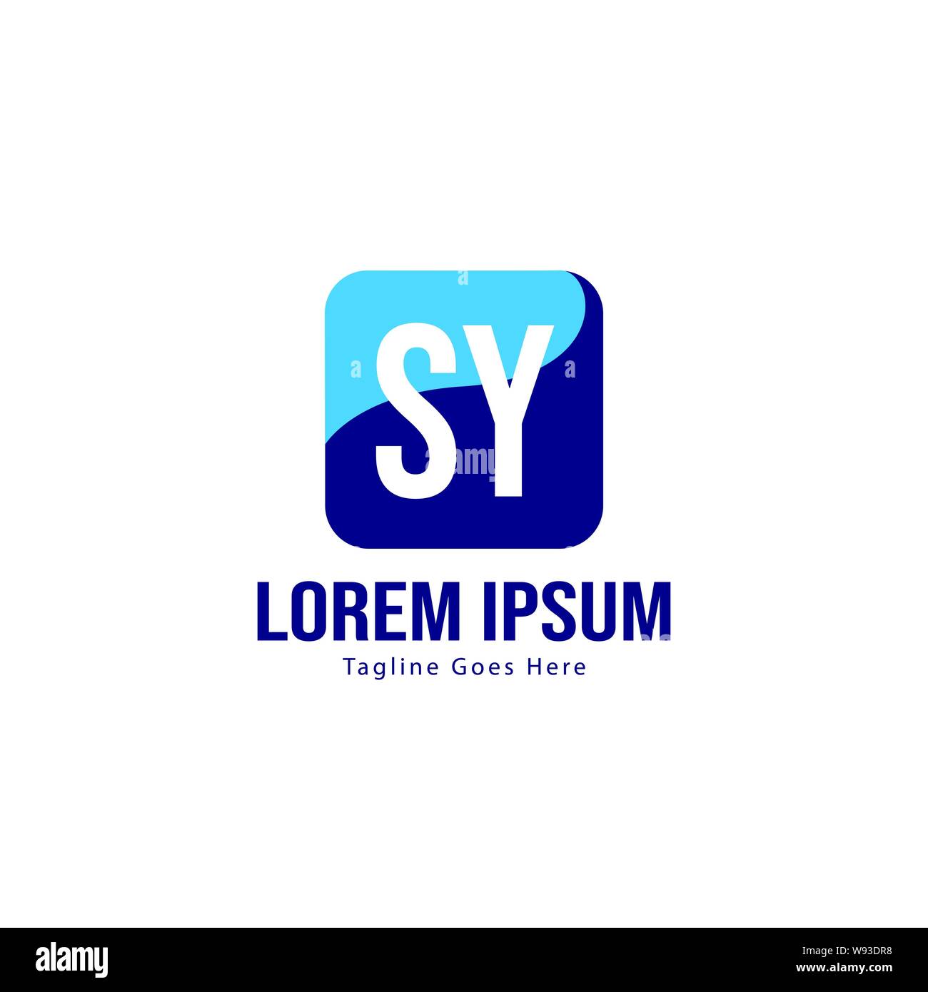 Initial SY logo template with modern frame. Minimalist SY letter logo ...