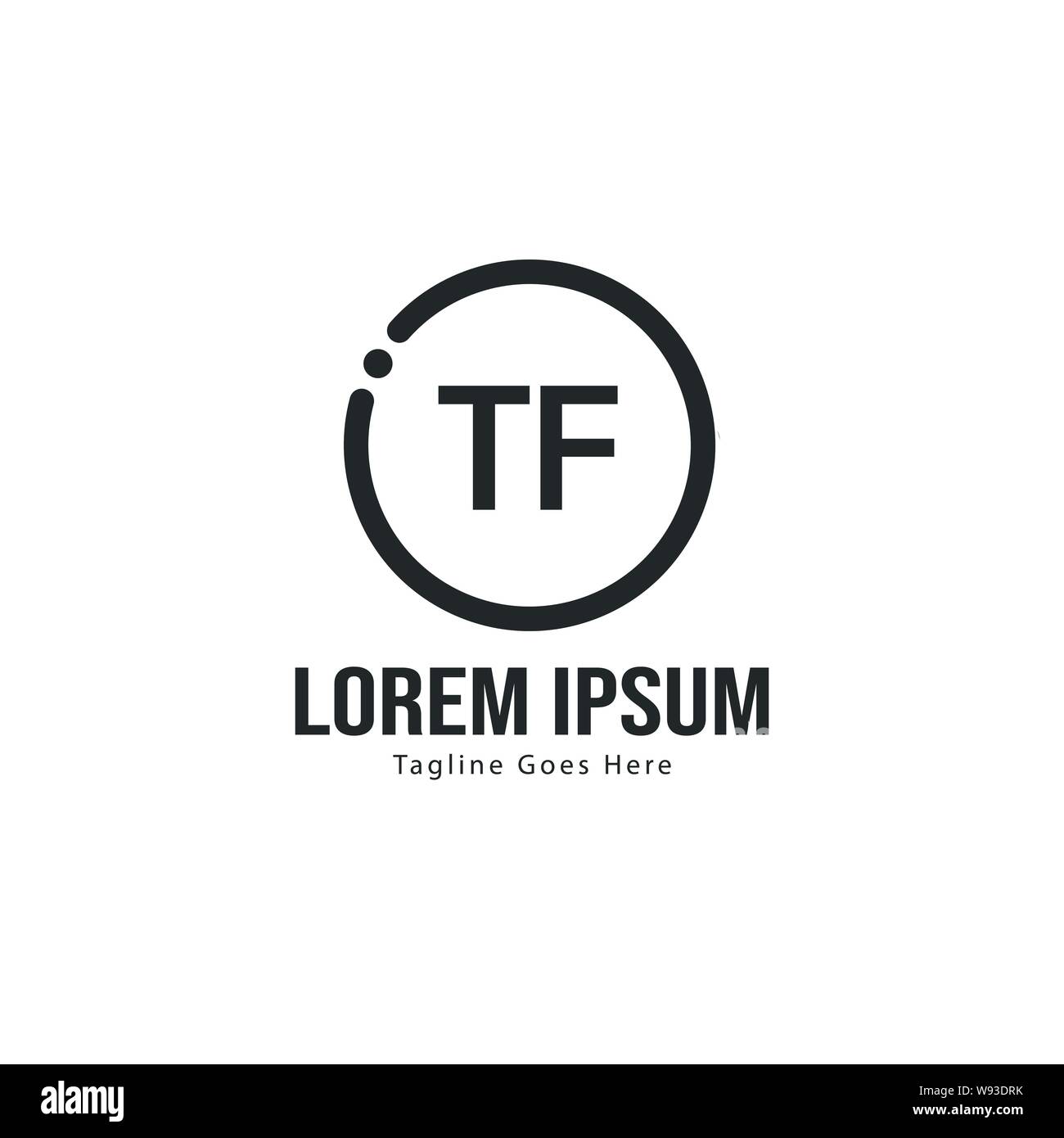 Initial TF logo template with modern frame. Minimalist TF letter logo ...