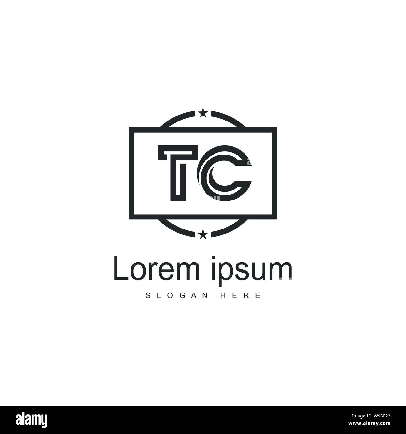 Initial TC logo template with modern frame. Minimalist TC letter logo ...