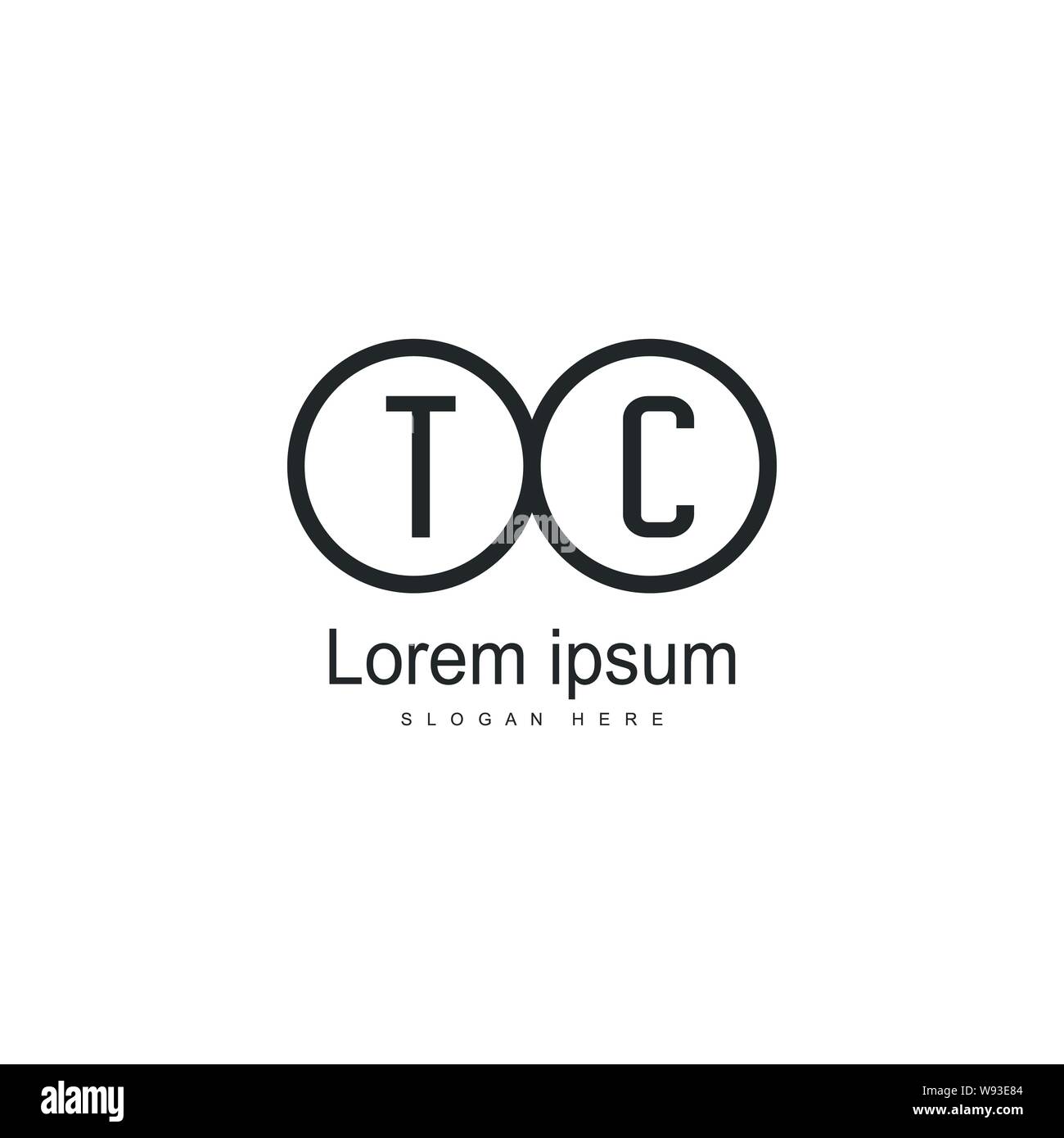 Initial TC logo template with modern frame. Minimalist TC letter logo ...