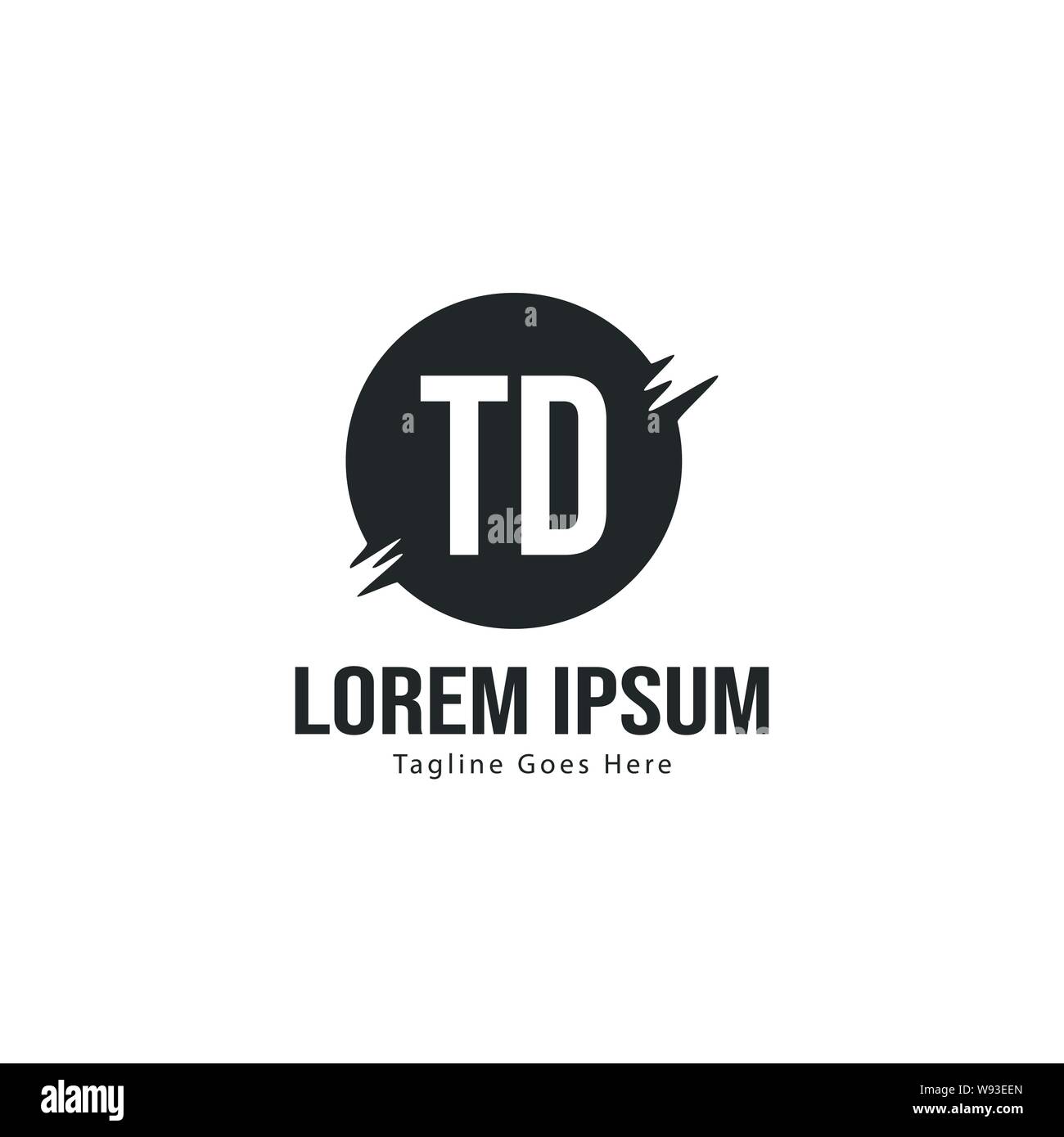 Initial TD logo template with modern frame. Minimalist TD letter logo ...