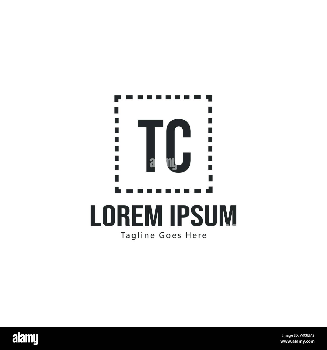 Initial TC logo template with modern frame. Minimalist TC letter logo ...