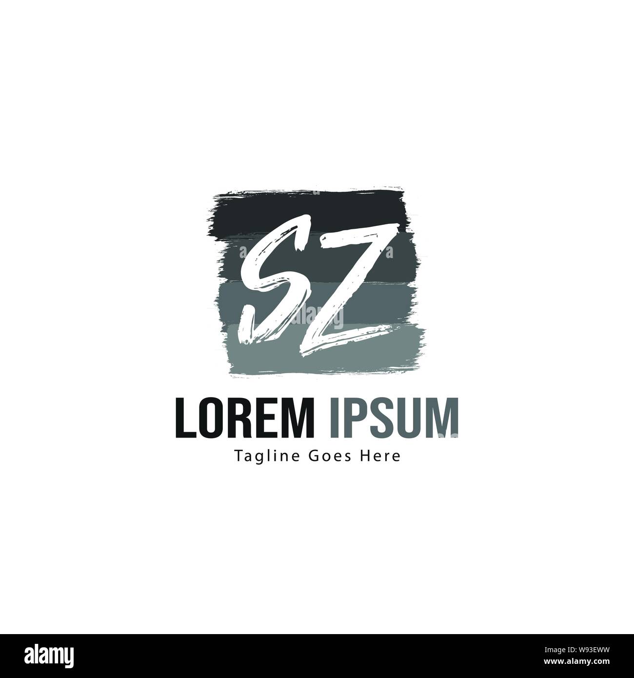 Initial SZ logo template with modern frame. Minimalist SZ letter logo vector illustration design ...